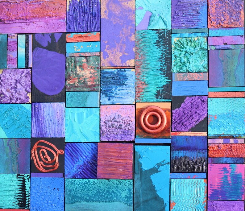 Large Rich Custom Metallic Lilac Sky Blue Violet Purple Lover Abstract ...