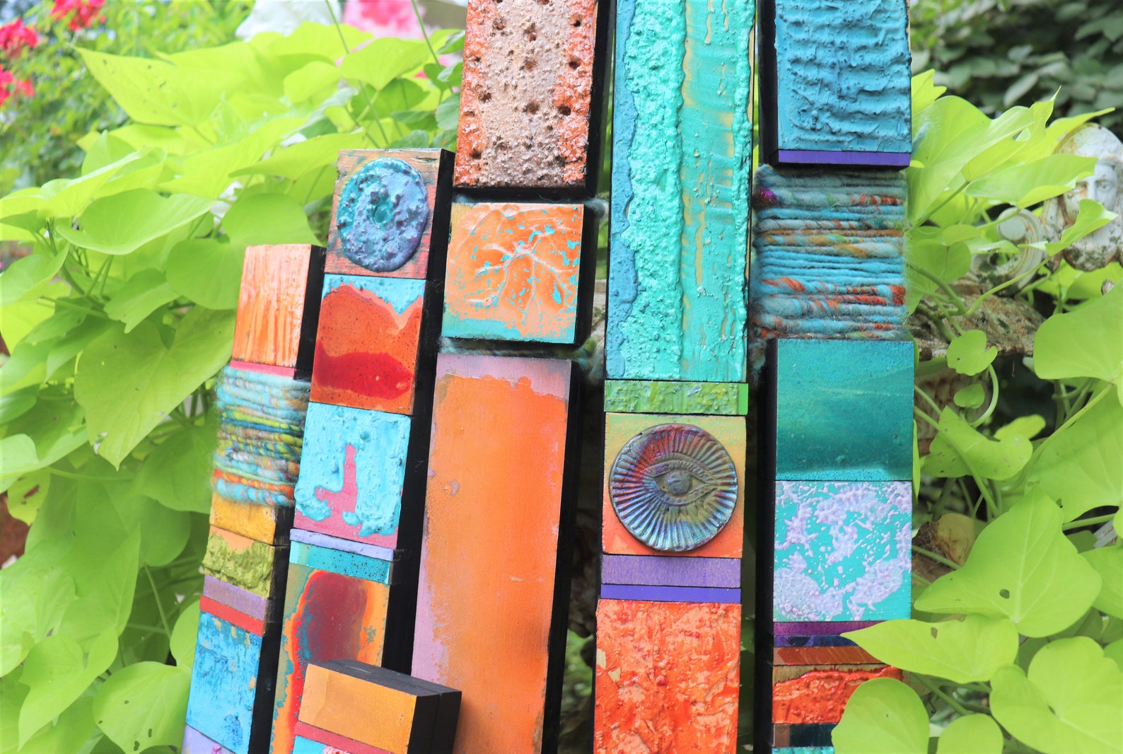 Large Wall Abstract Color Collages Texture Panels Totems Hand - Etsy