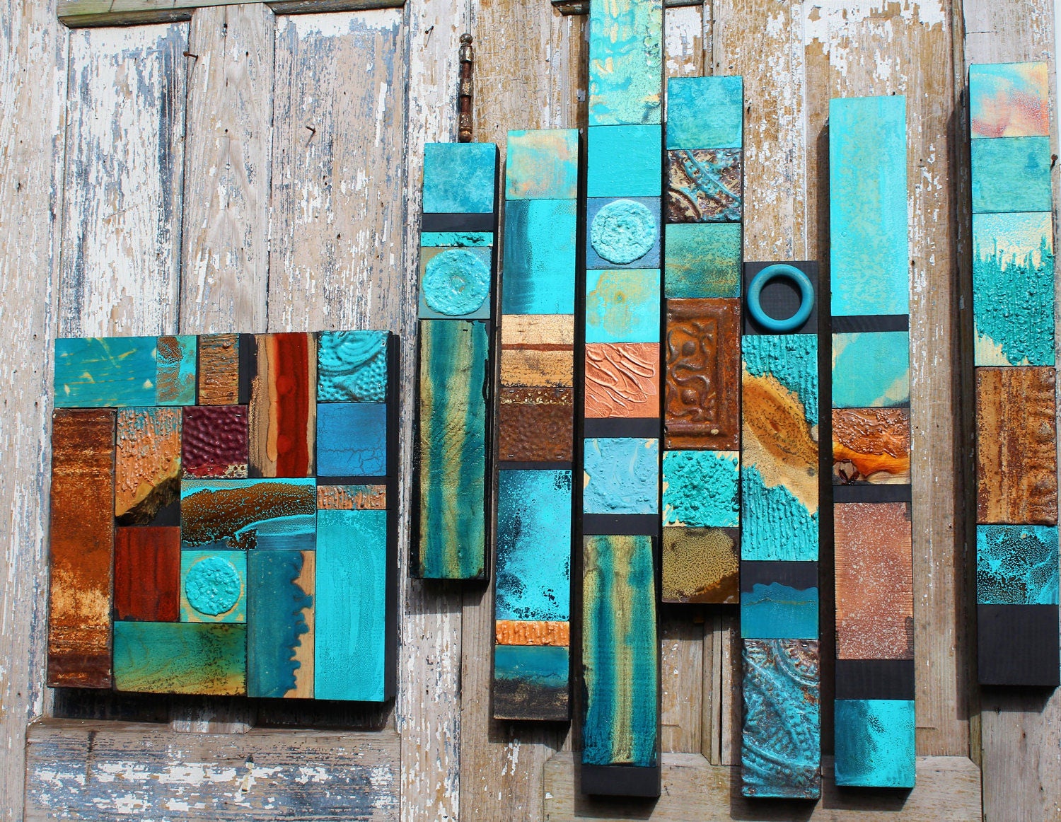 Lori Daniels the Blues Rustic 5 Piece Turquoise Cloud Totem Set Sea Sky ...