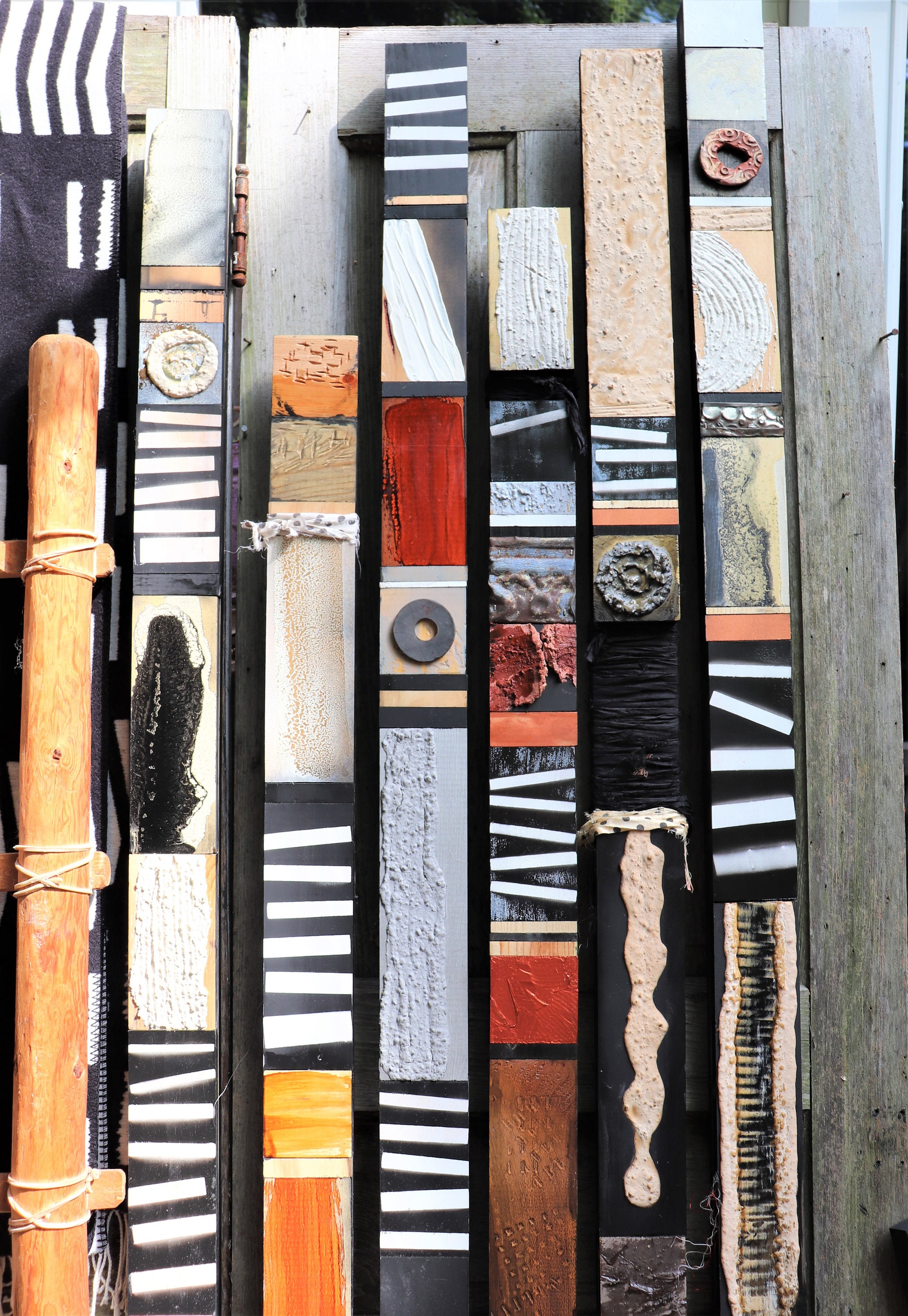 Tribal African Pole Collages Ex-large Tall Abstract Wall Relief ...