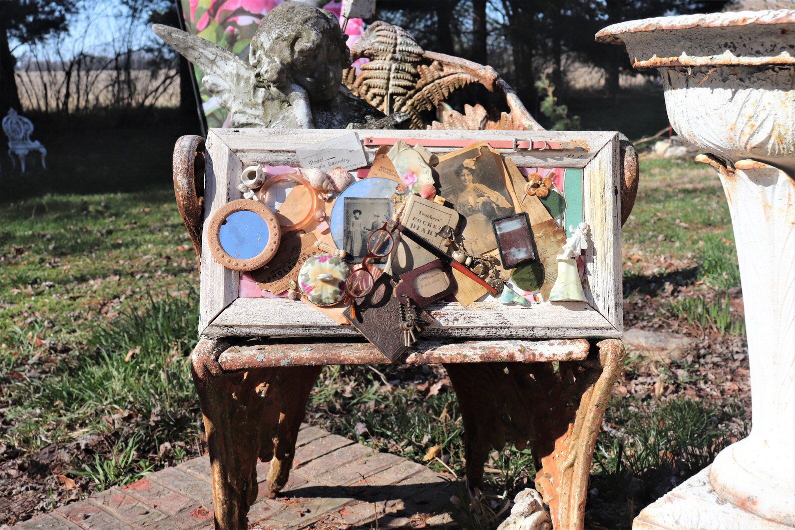 Play on Altered Found Object Collage Vintage Musical Instruments Violin ...