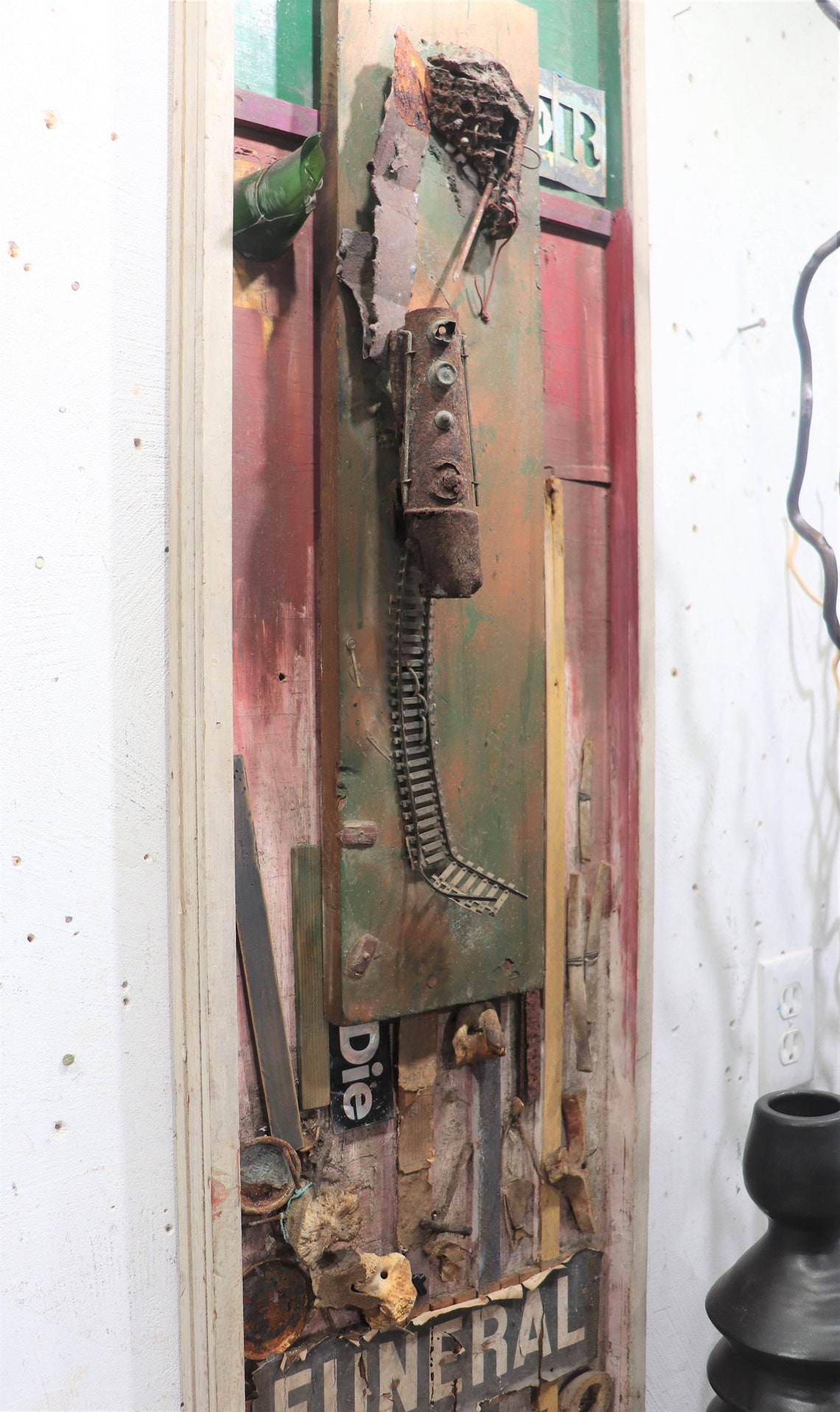 Mixed Media Antique Wood Frame 1800s Found Object Collage Mother's ...