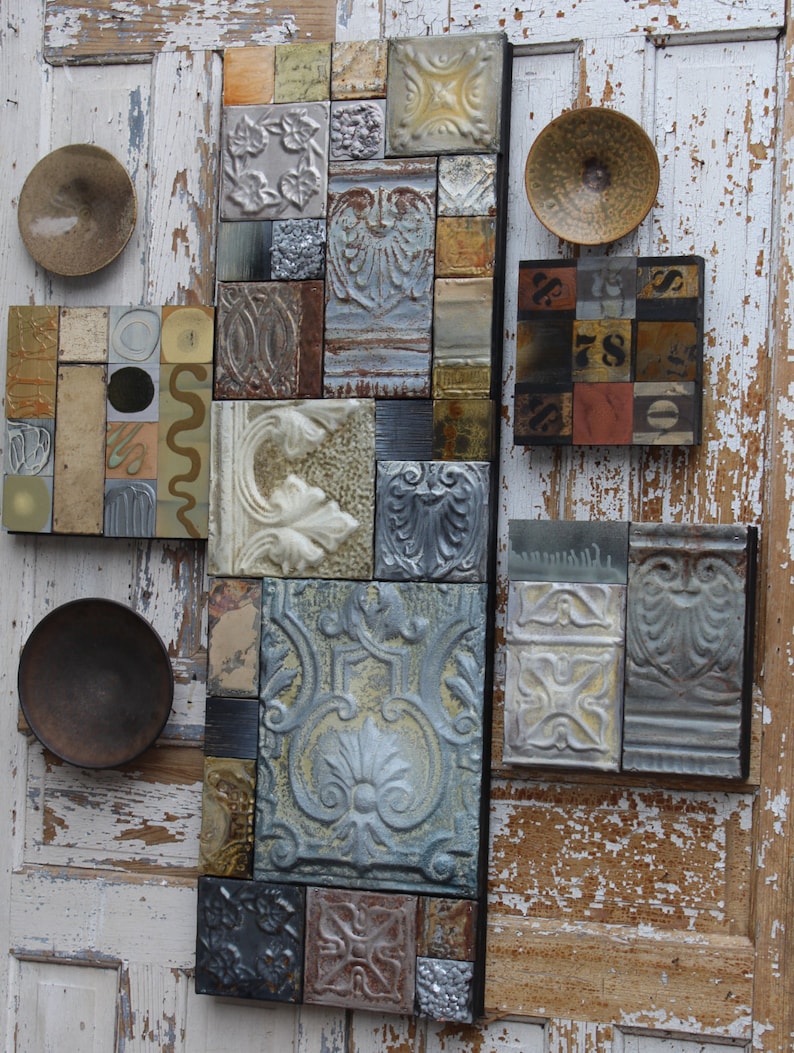 Recycled Rusty Vintage Ceiling Tin Tiles Large Metal Crosses - Etsy