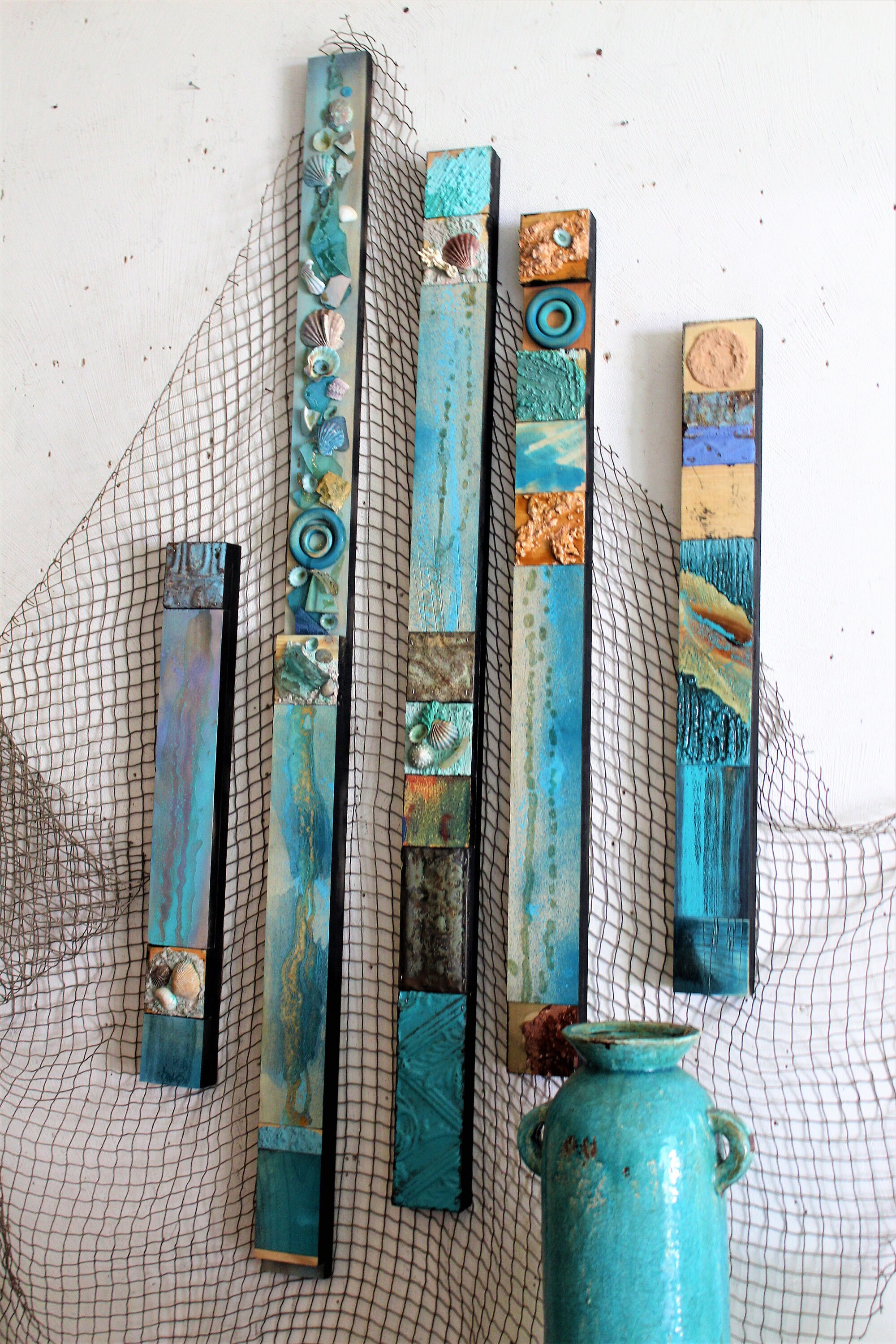 Turquoise Blue Sky Soul Totems Beach Ocean Lover Glazed Tin Ceiling ...
