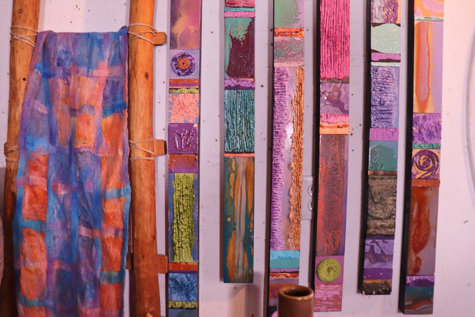 Large Wall Statement Art Assemblage Mixed Media Textural Collage Wood ...
