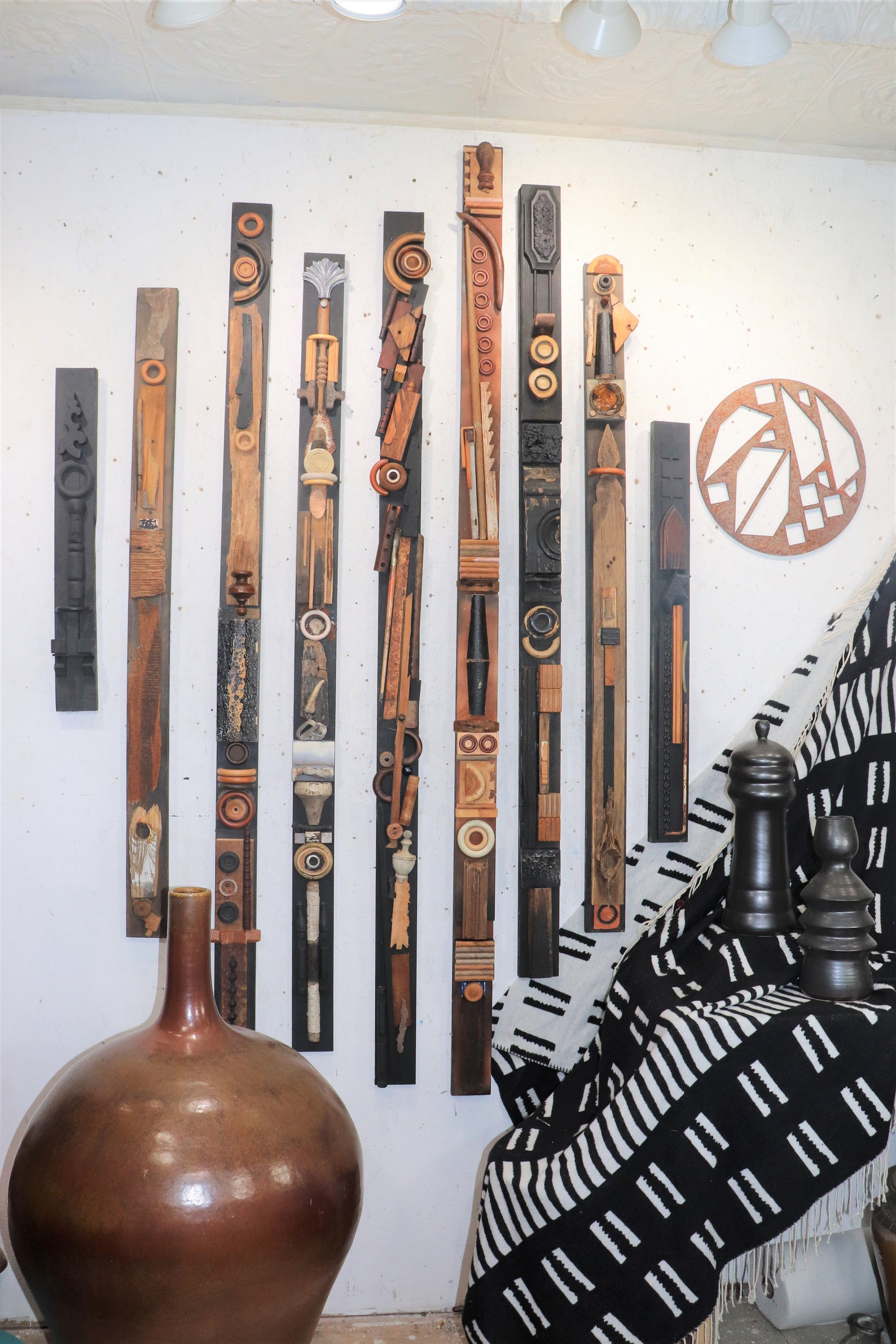 Modern Abstract All Black Wood Decor Mid Century Assemblage 5 - Etsy