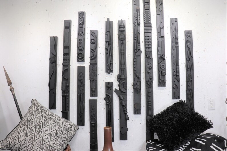 3 Tall Natural Earthy Wall Reliefs Industrial Tribal Mid - Etsy