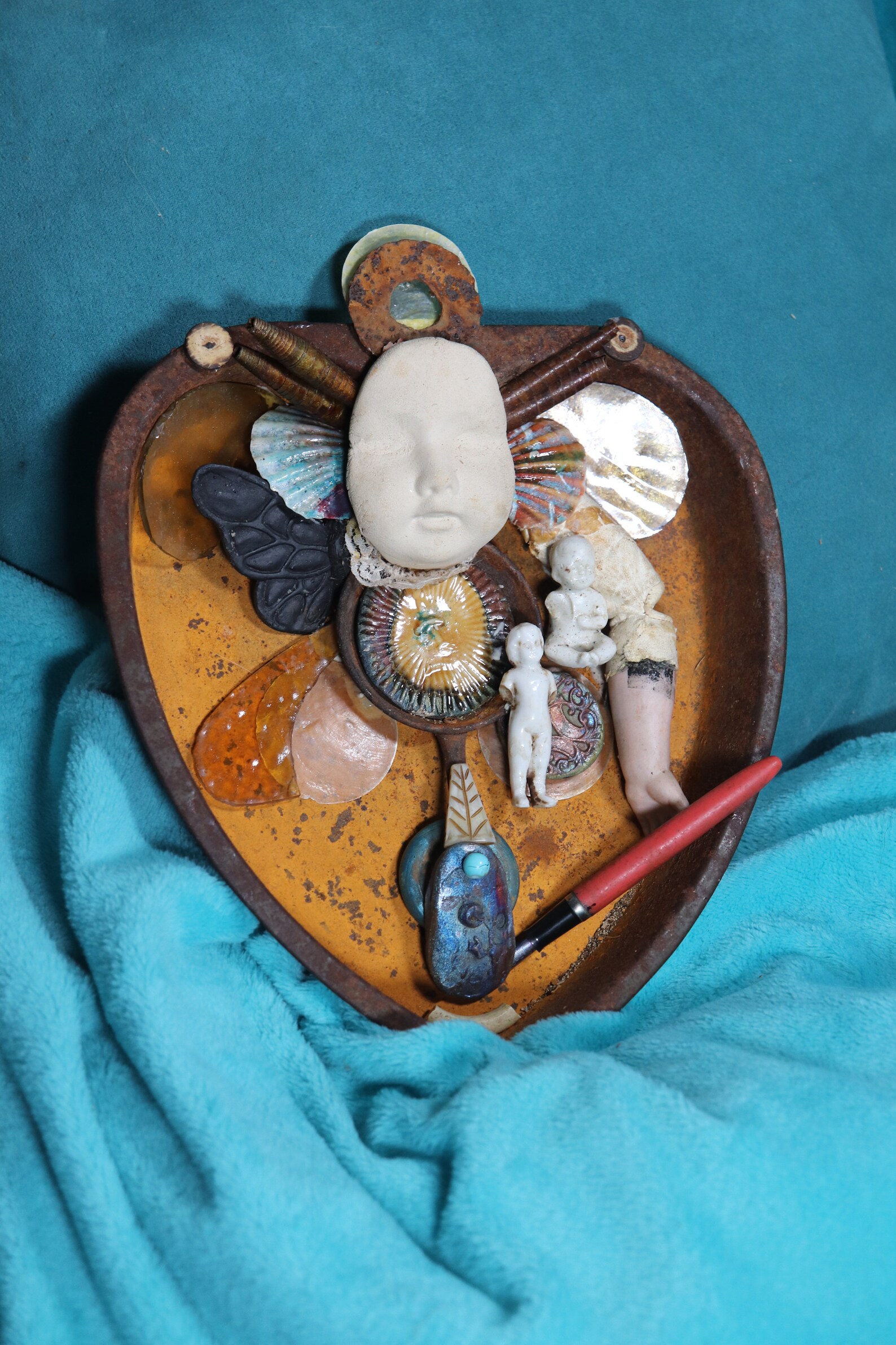 Play on Altered Found Object Collage Vintage Musical Instruments Violin ...