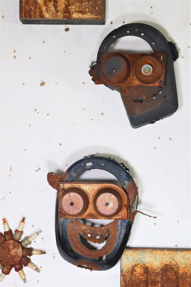 Comical Welded Metal Faces Patio Wall Yard Garden Art Meter - Etsy