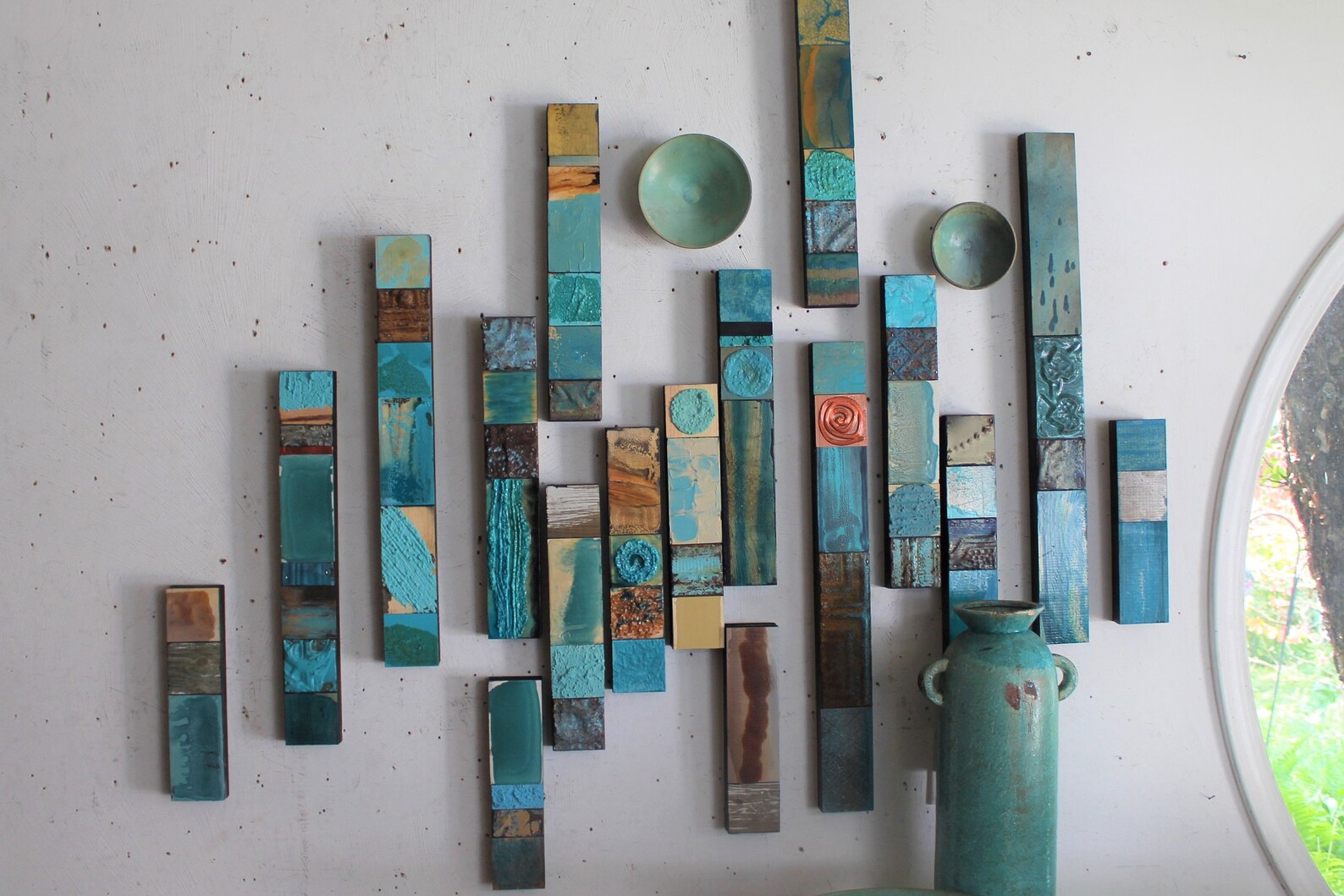 Totem Sticks Large Wall High Ceiling Wood Metal Glazed Modern - Etsy