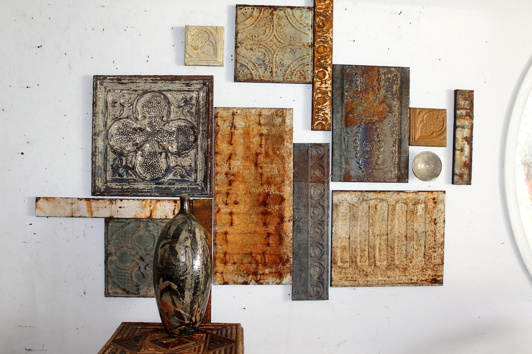 Outdoor Indoor 12 Architectural Distressed Metal Fragments Industrial ...