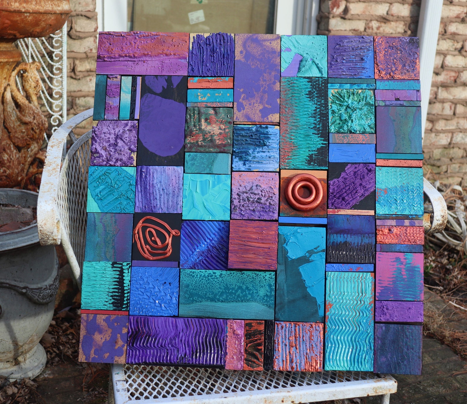 Large Rich Custom Metallic Lilac Sky Blue Violet Purple Lover Abstract ...