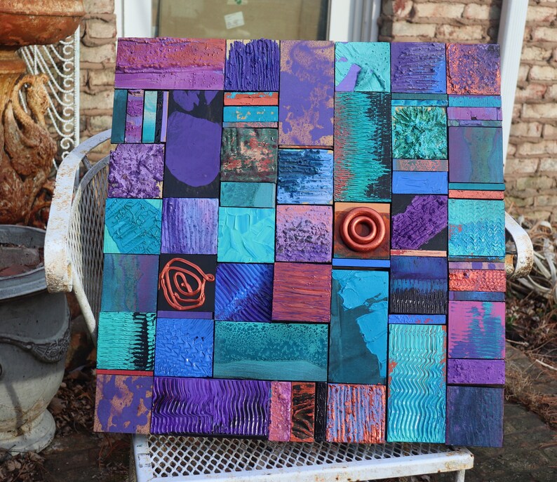 Large Rich Custom Metallic Lilac Sky Blue Violet Purple Lover Abstract ...