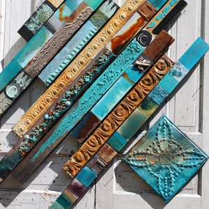Turquoise Native American Indian Style Tin Wall Grouping. Mid-century ...