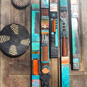 Large Wall Southwest Turquoise Wall Decor Mixed Media Fine Art Found ...