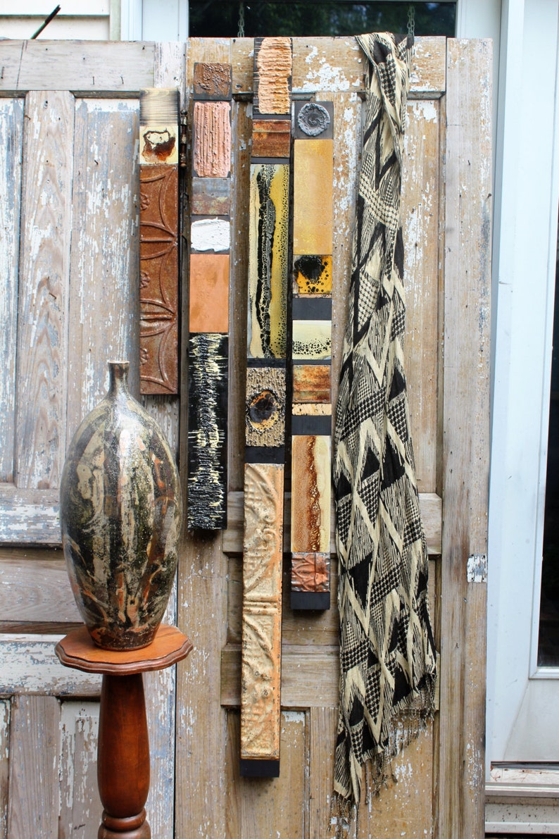 1 Abstract Color African Block Totem Collage Textural Wood - Etsy Australia