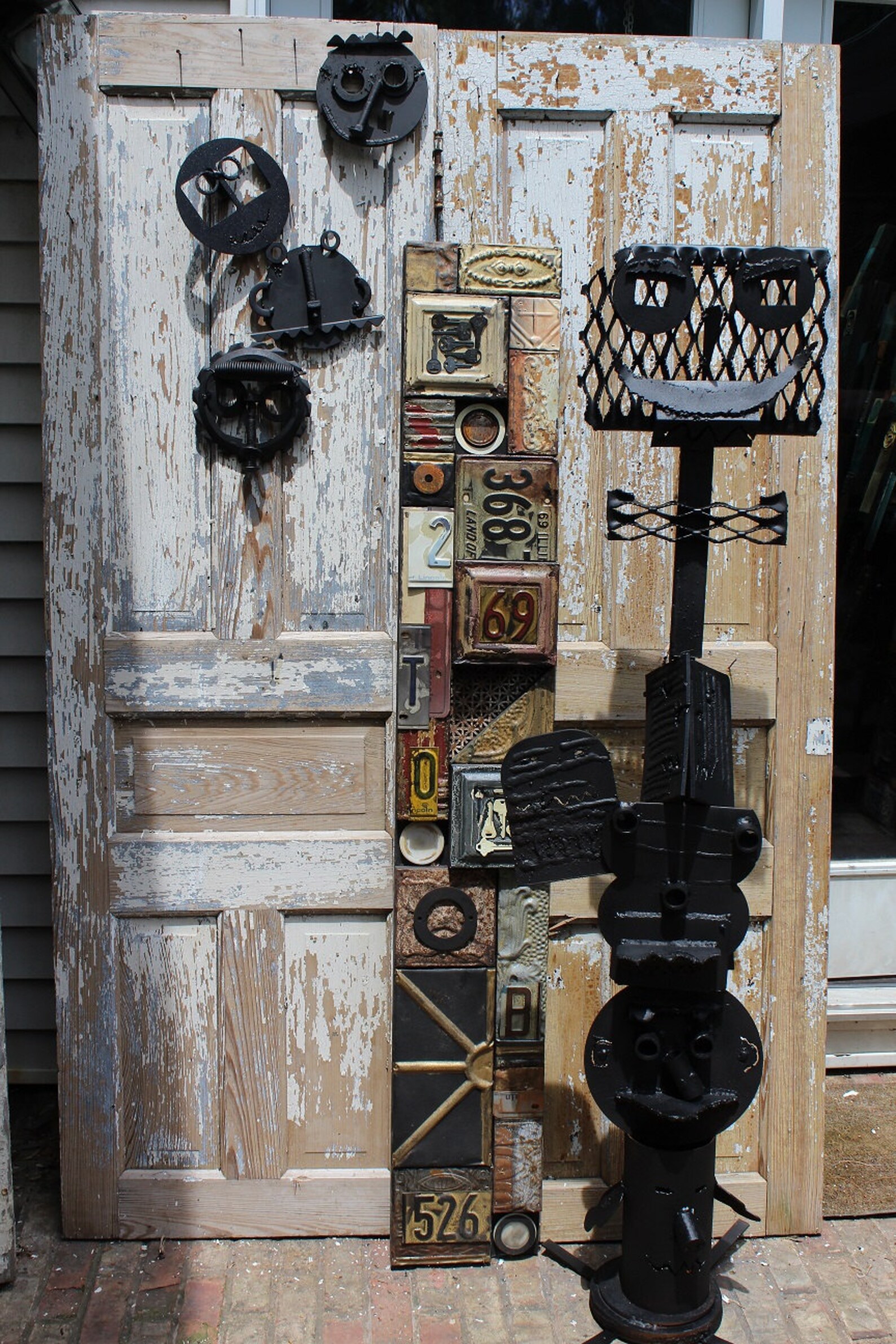 SALE Vintage License Plate Collage 30 " "on the Road Again Series" OOAK ...