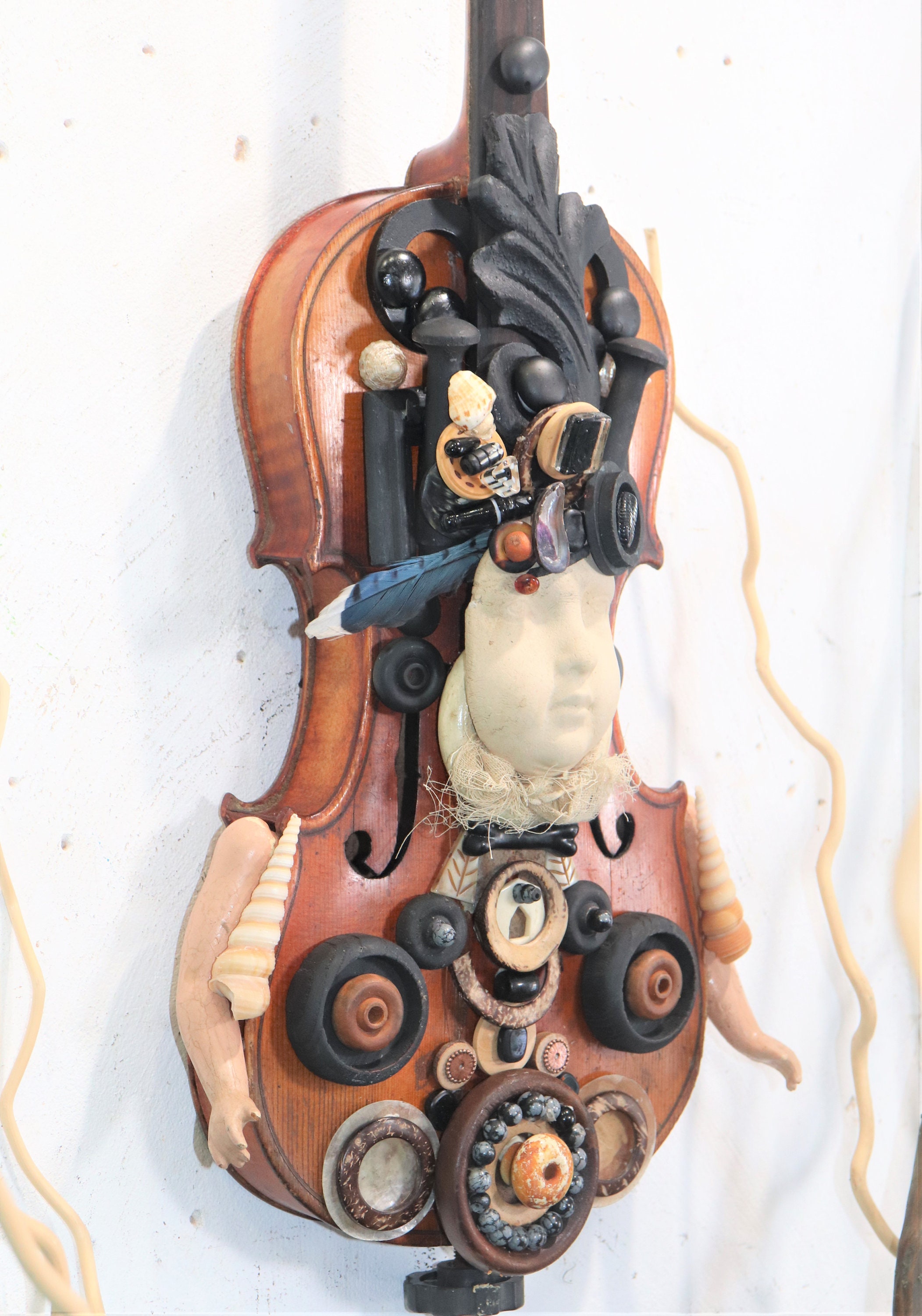 Play on Altered Found Object Collage Vintage Musical Instruments Violin ...