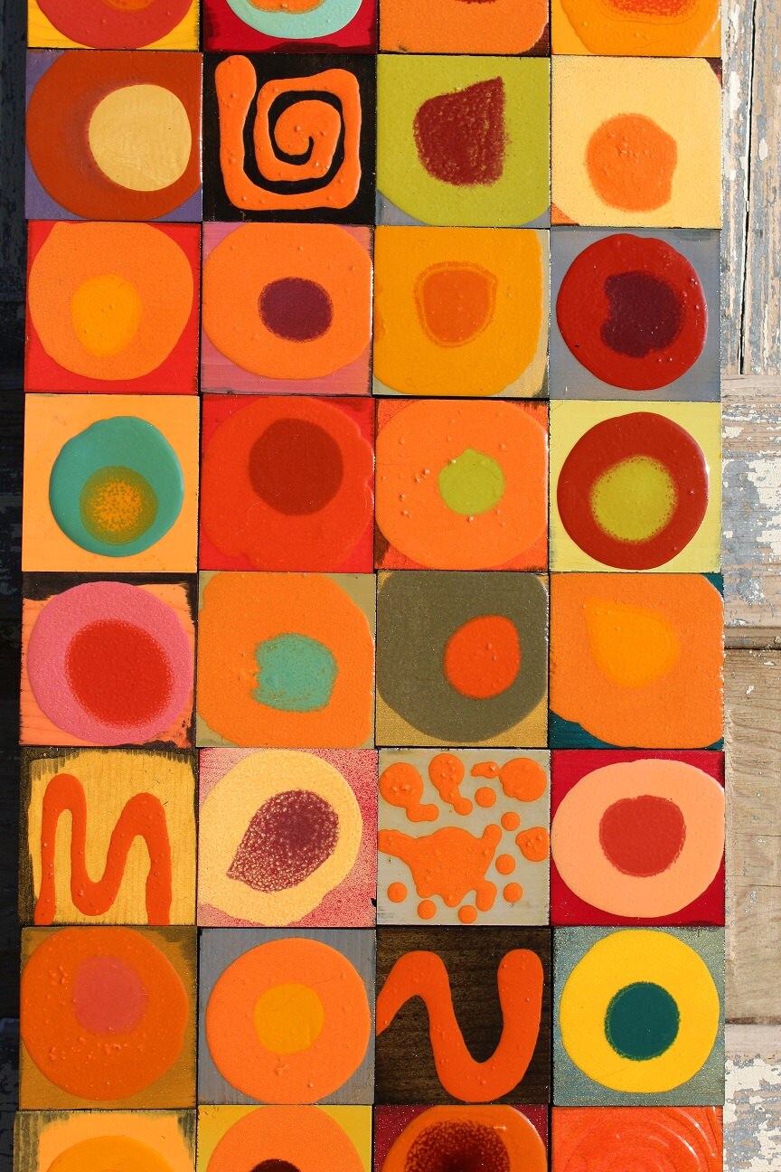 Lotsa Dotsa Polka Dot Abstract Sticks Hand Painted Wood - Etsy