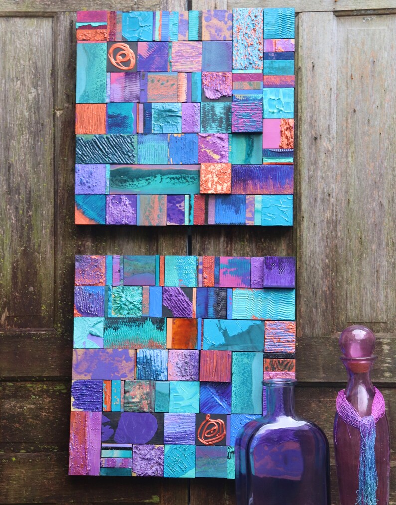 Large Rich Custom Metallic Lilac Sky Blue Violet Purple Lover Abstract ...