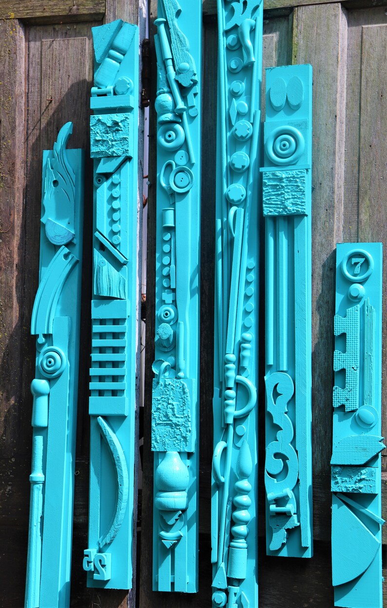 Tall Wall Abstract Color Texture Panels Totem Art Poles Hand - Etsy
