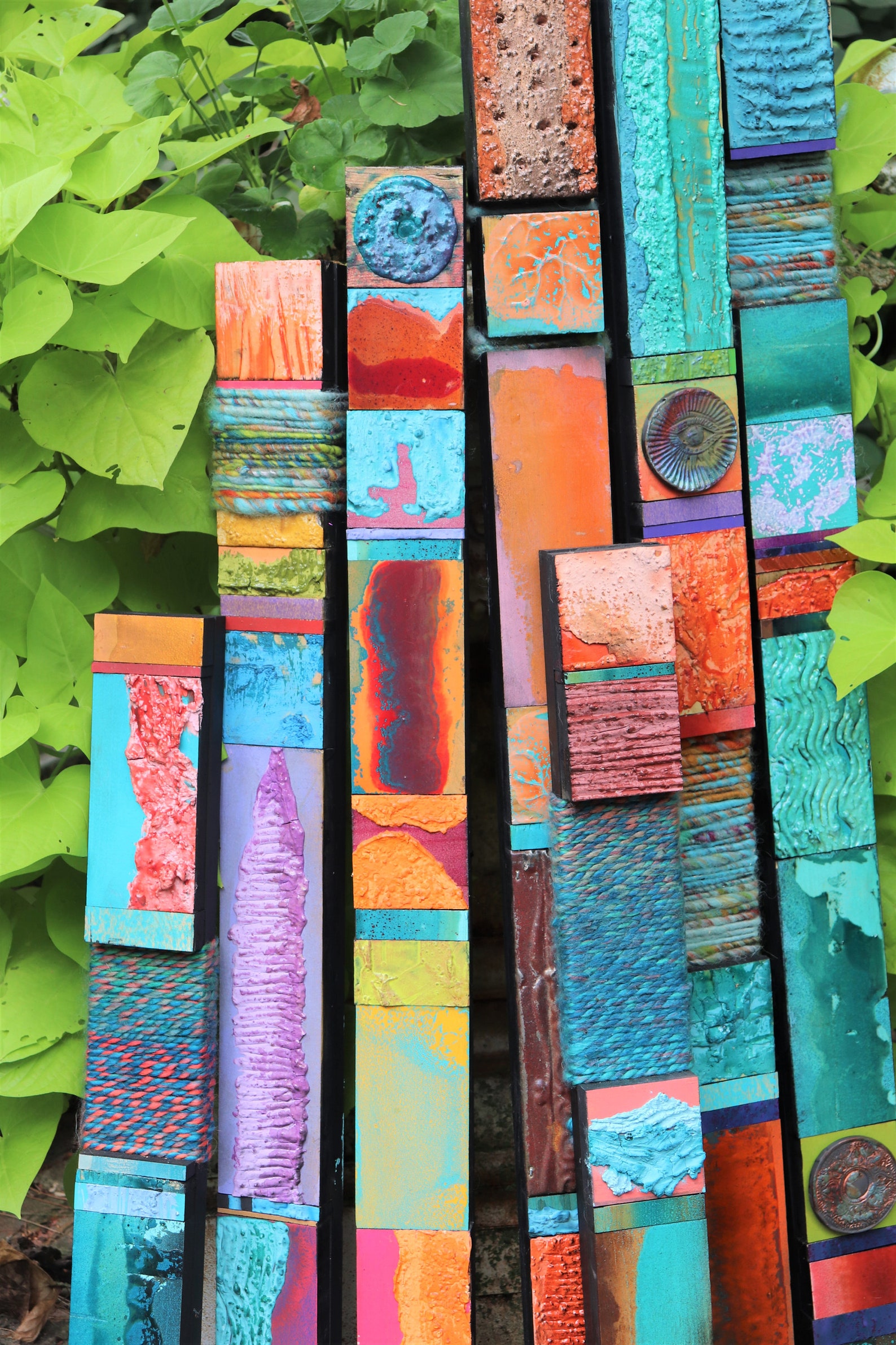 Large Wall Abstract Color Collages Texture Panels Totems Hand - Etsy