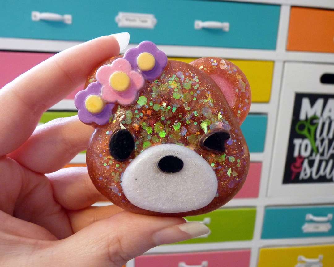 Cute Bear Desk Buddy Figurine | Kawaii Paperweight | Cute Desk Decor ...