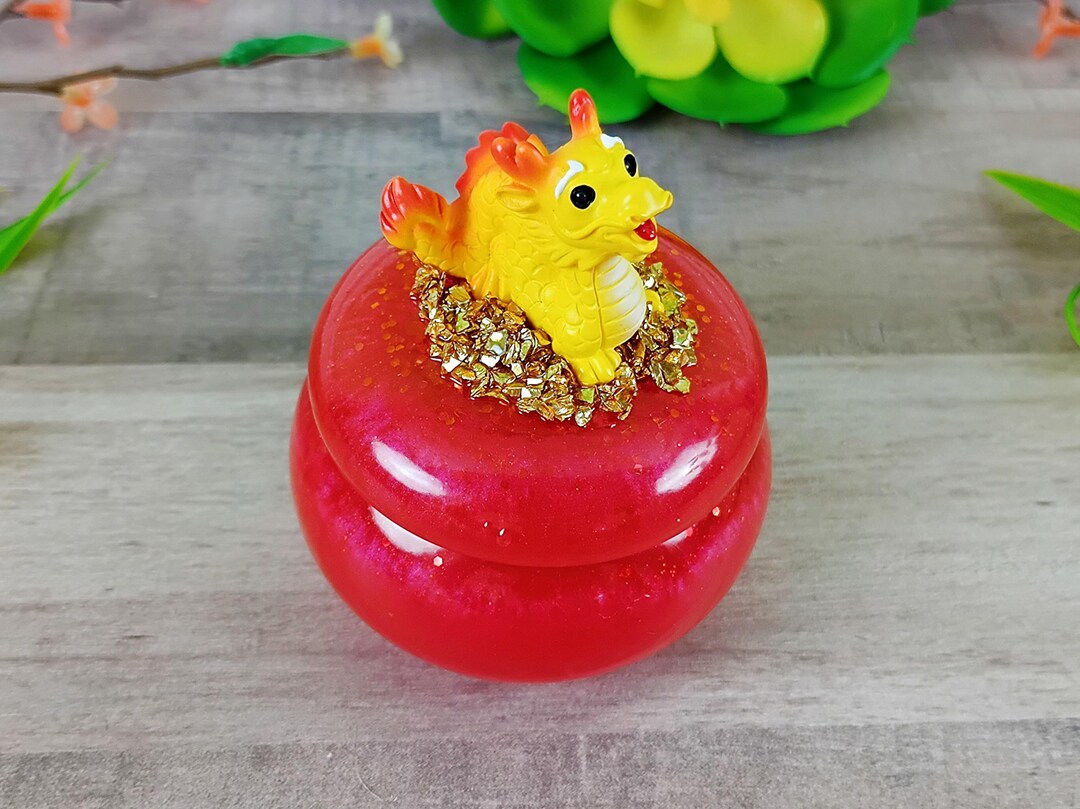 Dragon Small Round Resin Box | Friendship Gift | Home Decor | Chinese ...