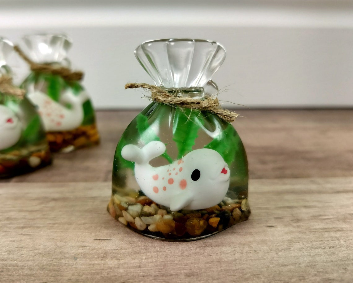 Tiny Bagged Whale Resin Figurine Kawaii Paperweight Cute - Etsy