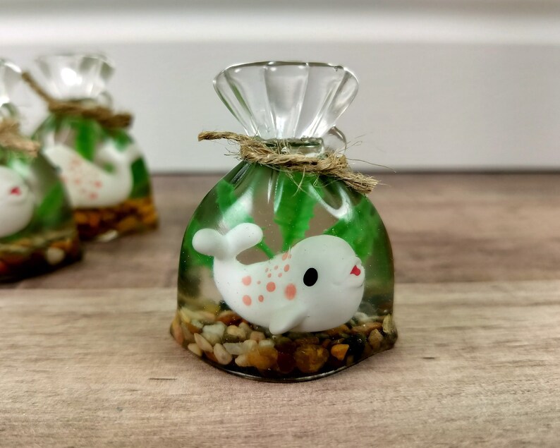 Tiny Bagged Whale Resin Figurine Kawaii Paperweight Cute - Etsy