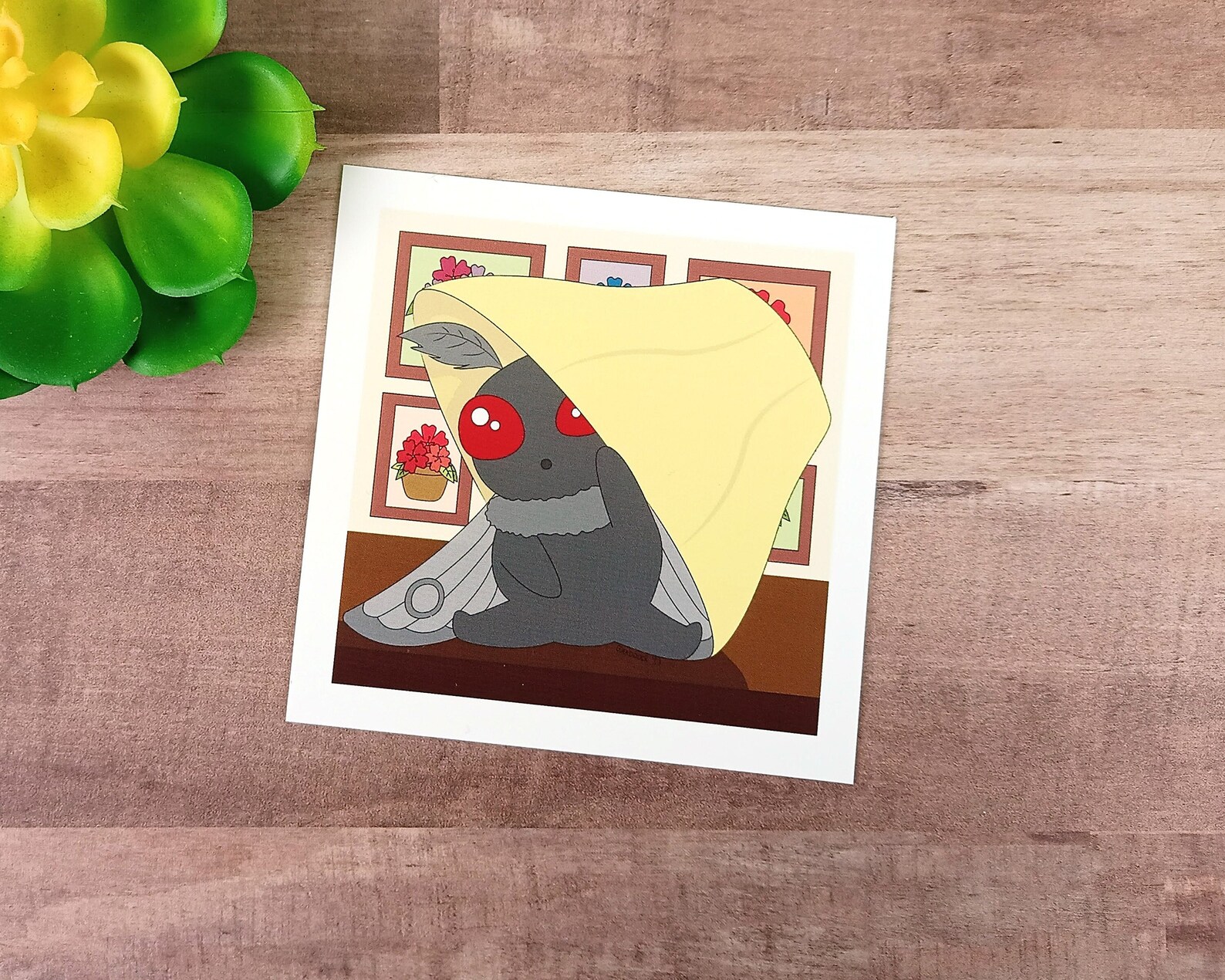 Little Moth Man Mini Print 4x4 Art Print | Cryptid Art | West Virginia ...