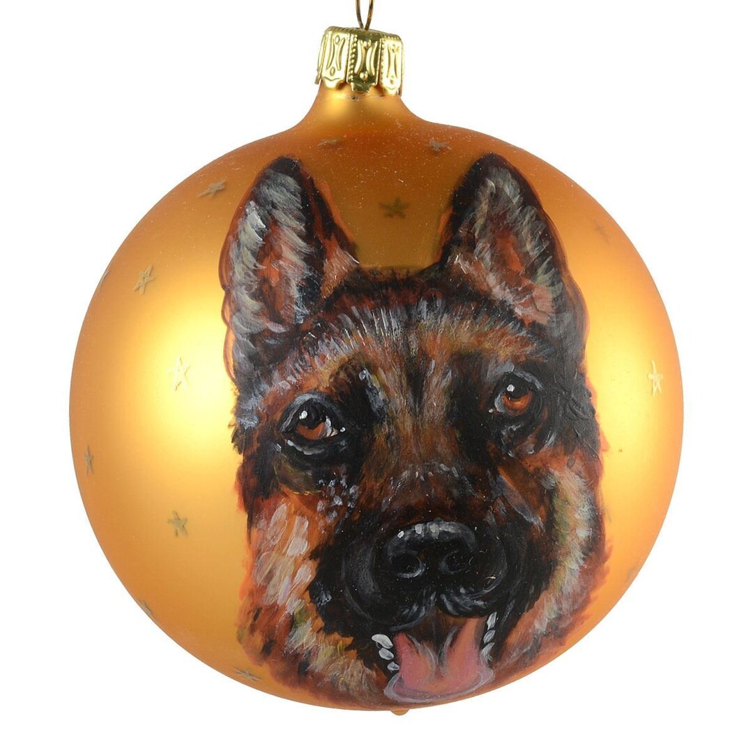 3.15 German Shepherd Glass Christmas Tree Ball Ornament - Etsy