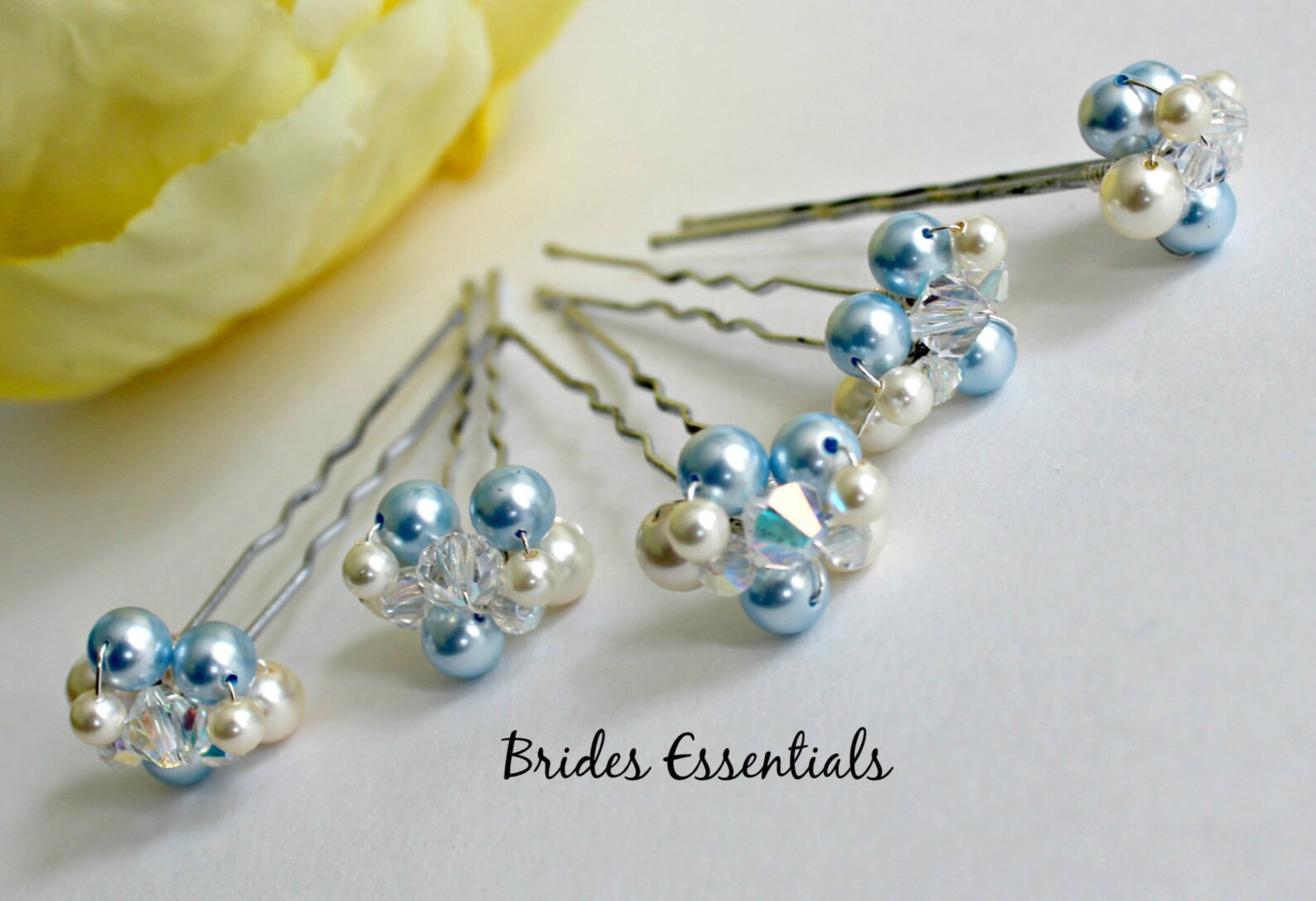 Something Blue Pins, Wedding Hair Pins, Bridal Hair Piece, Bridesmaid ...