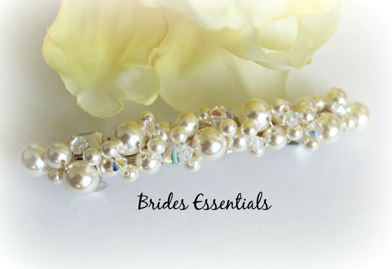 Beaded Pearl Barette Bridal Barrette Wedding Barrette Pearl - Etsy