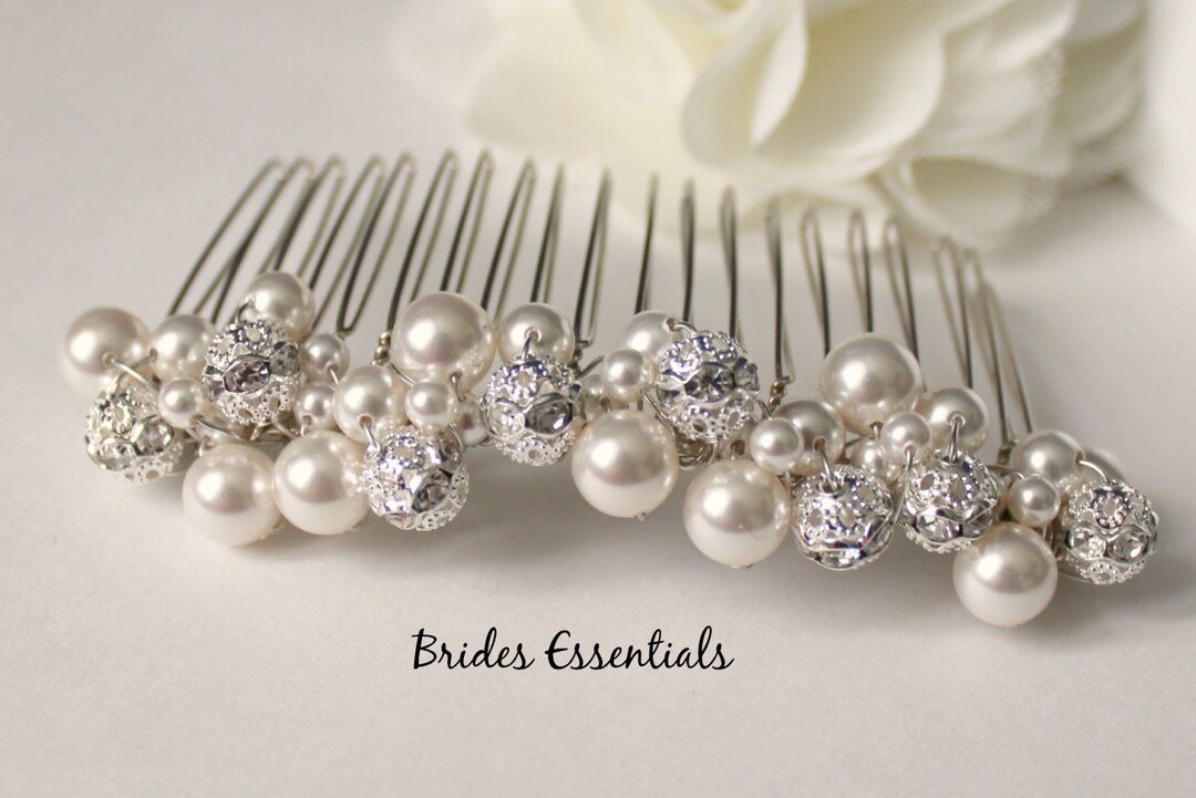 Wedding Pearl Hair Comb, Bridal Pearl Comb, Wedding Hairpiece ...