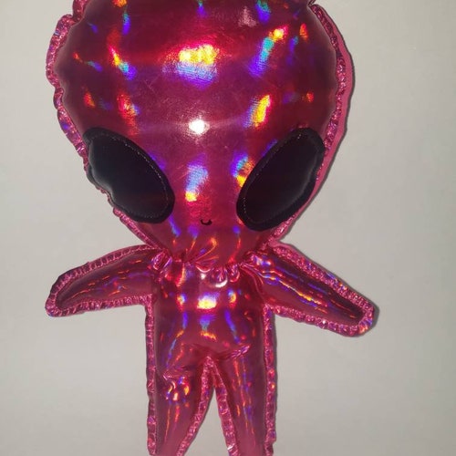 Pink Holographic Alien Plush Chibi Kawaii Cute - Etsy