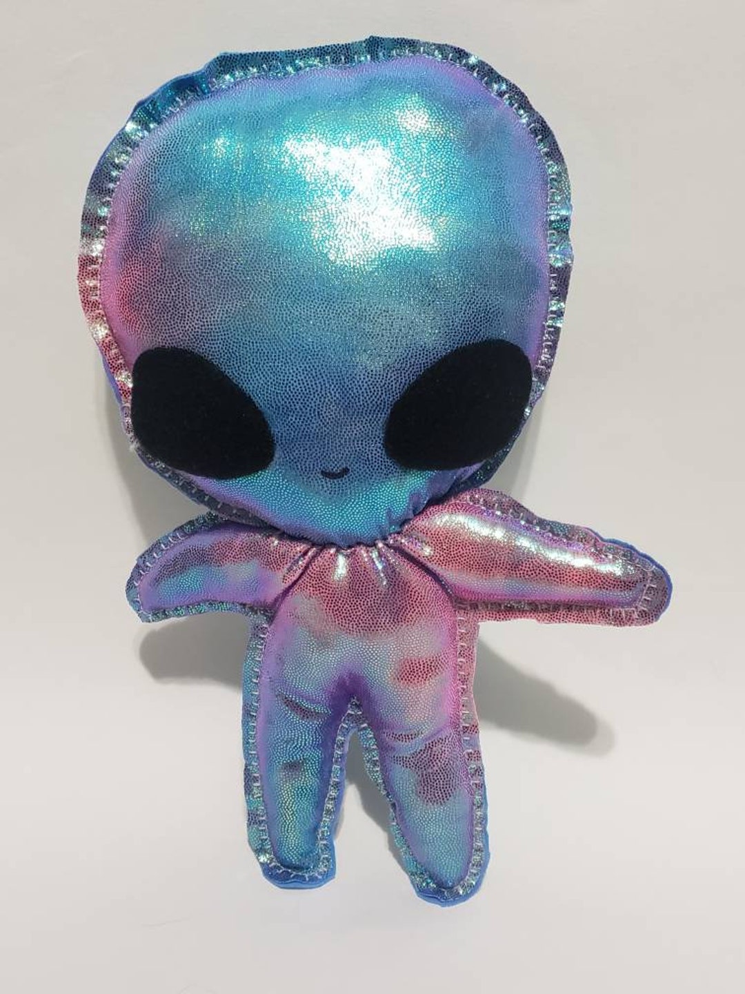 Alien Iridescent Holographic Pink Blue Plush Chibi Kawaii Cute - Etsy