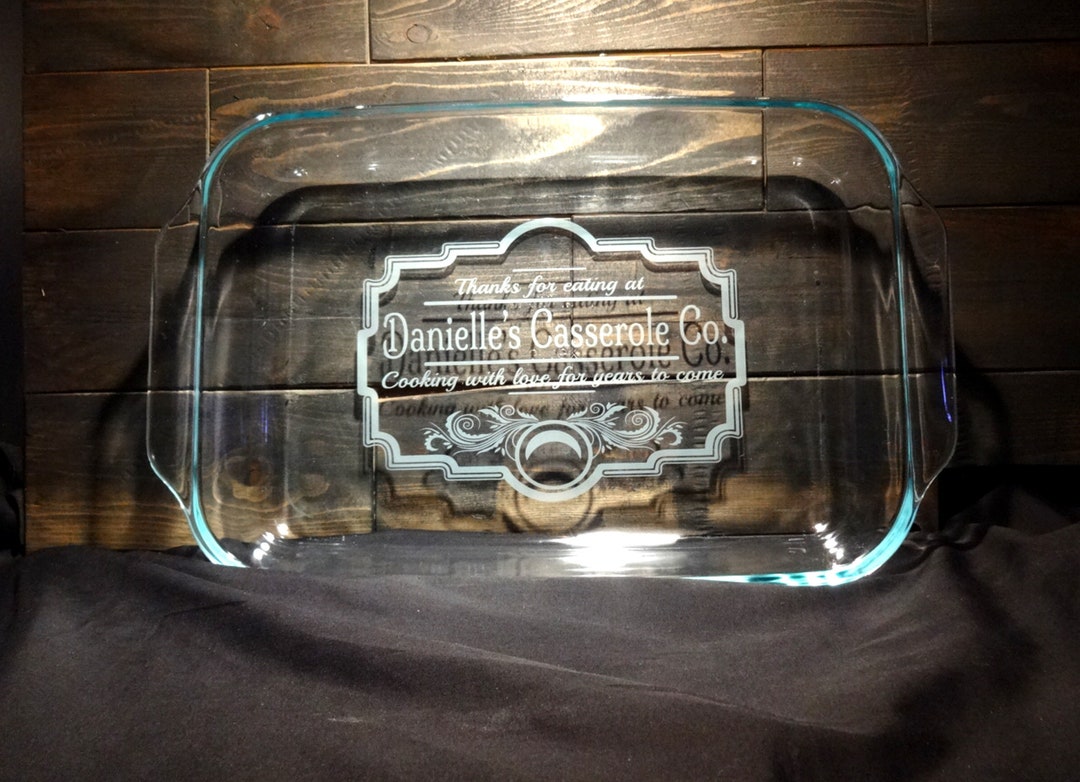 Custom Etched Glass Baking Dish, Vintage Kitchen, Personalized Gift ...