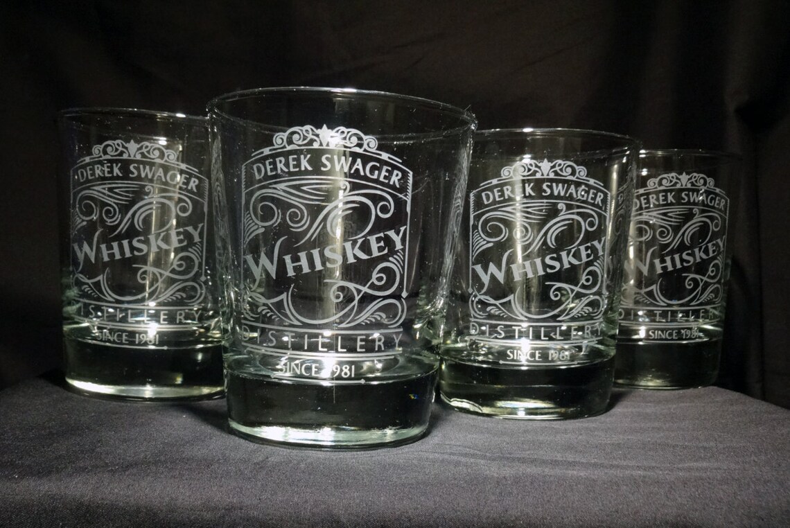 Personalized Rocks Glasses Etched Scroll Whiskey Distillery - Etsy