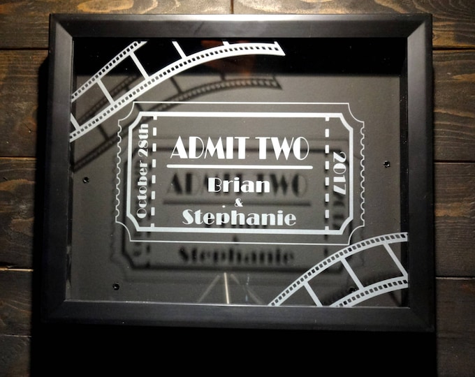 Personalized Tickets Shadow Box Etched Glass Movies Concerts Ticket ...