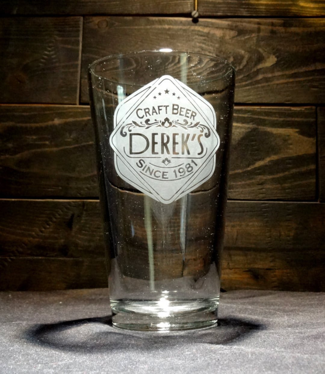 Custom Beer Glasses Personalized Craft Beer Etched Pint Glass Vintage ...