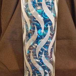 Vertical Wave Etched Glass Vase - Etsy