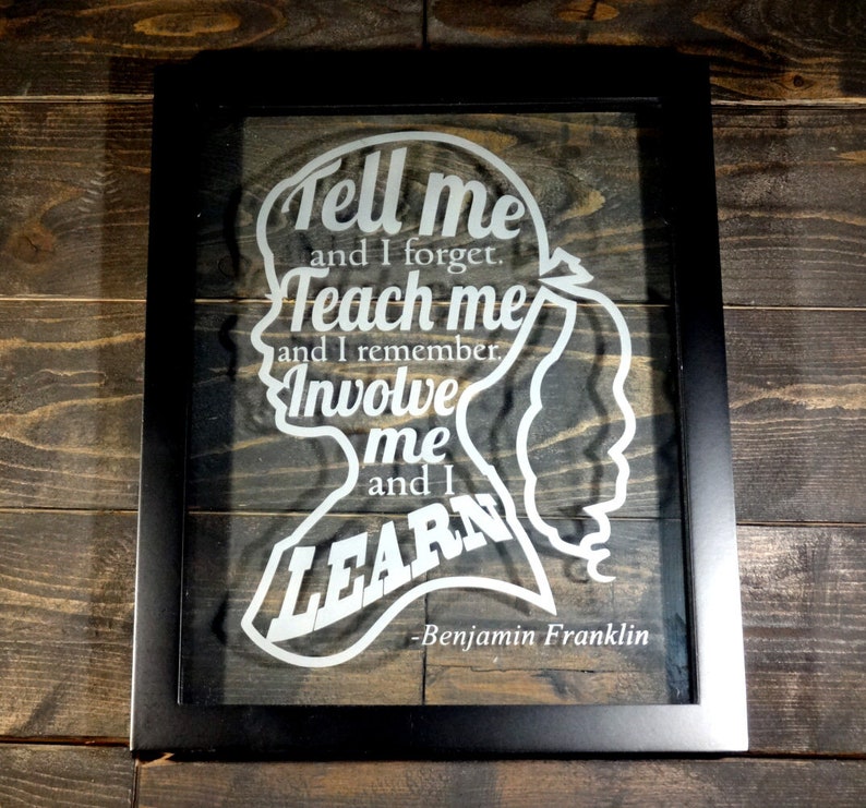 Etched Glass Frame With Word Art Educational Quote From - Etsy