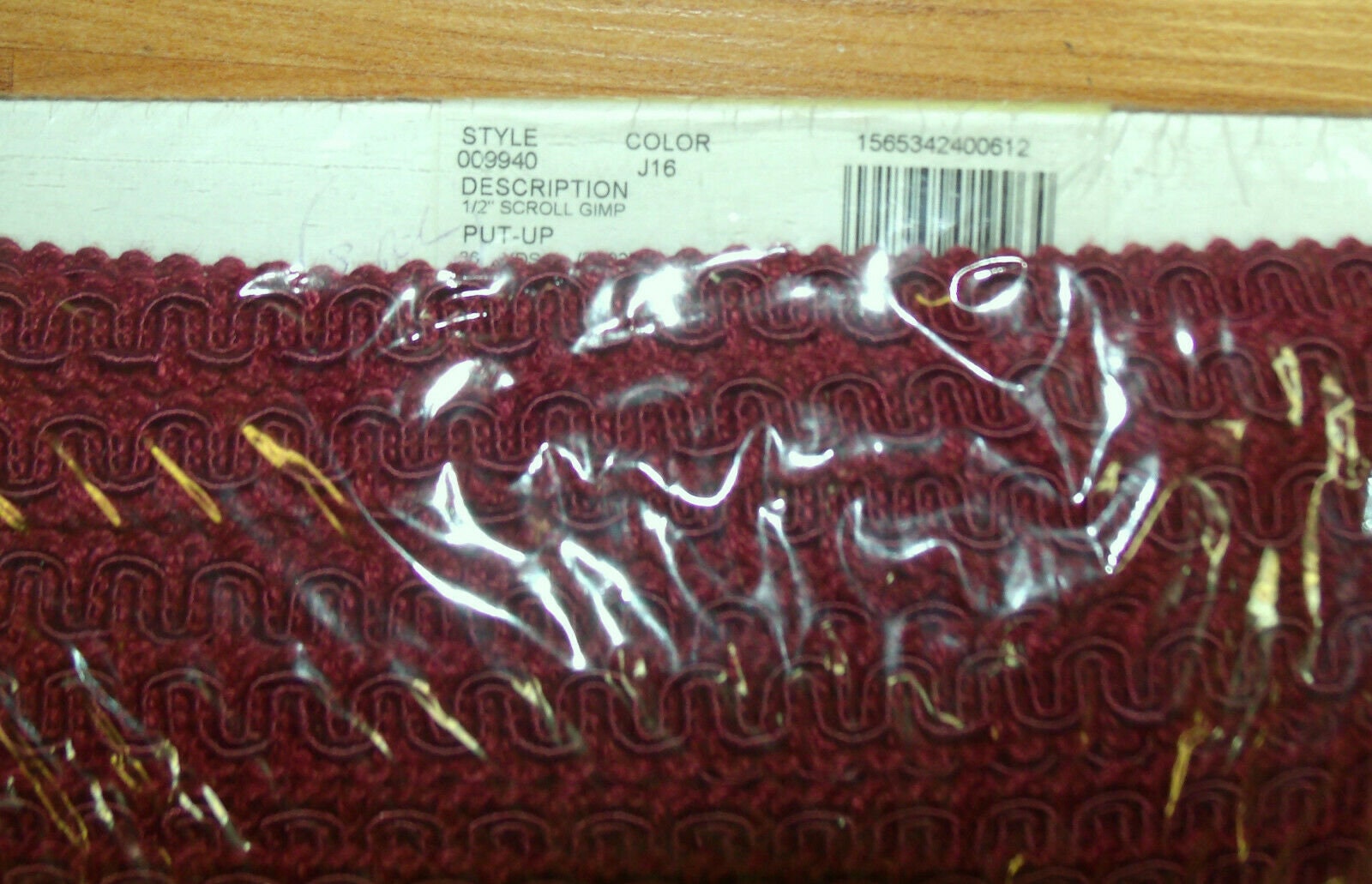 Conso Scroll Braid Gimp 1/2" Inch Wide Color Ruby (36 Yards Roll) for ...