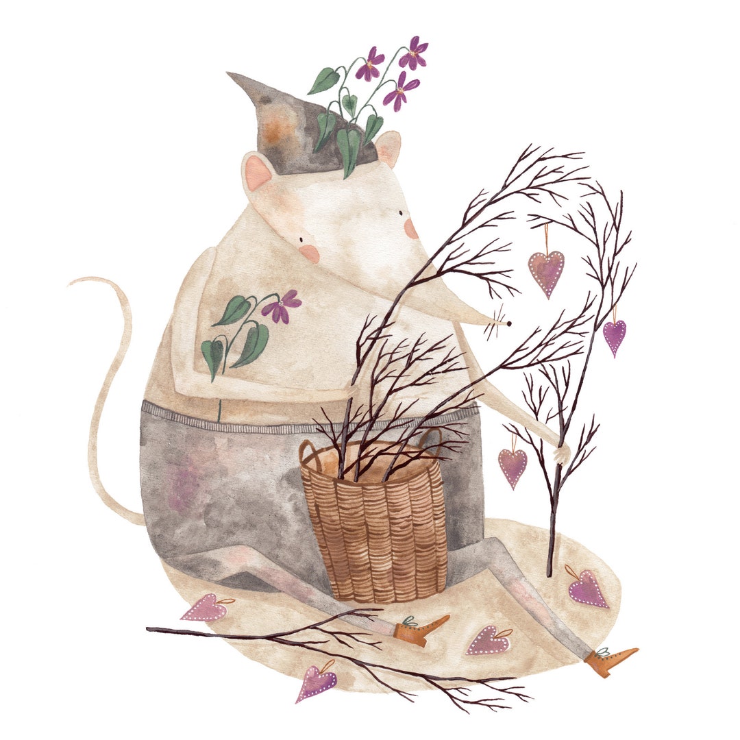 Violet Mouse, Art Print - Etsy