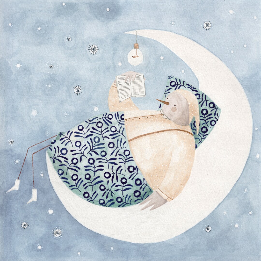 Moon Dove, Art Print - Etsy