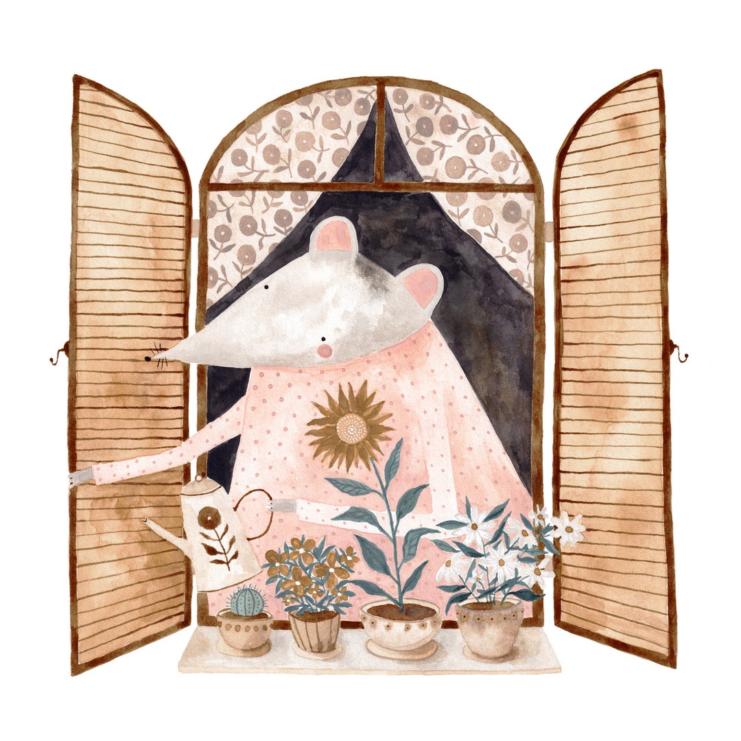 Window Mouse Art Print - Etsy