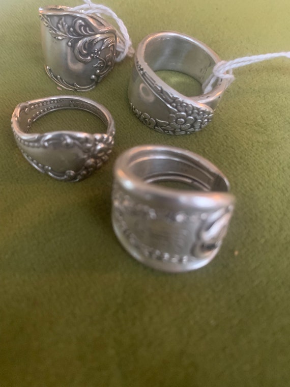 silver plate spoon rings - Gem