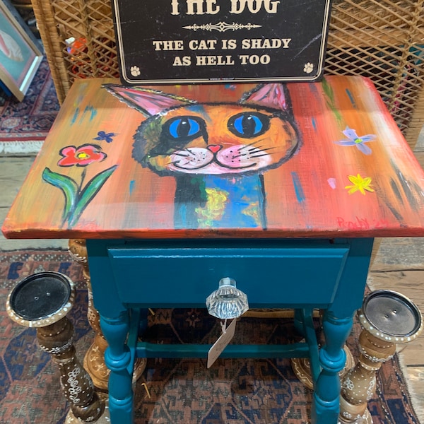 Cat End Table - Etsy