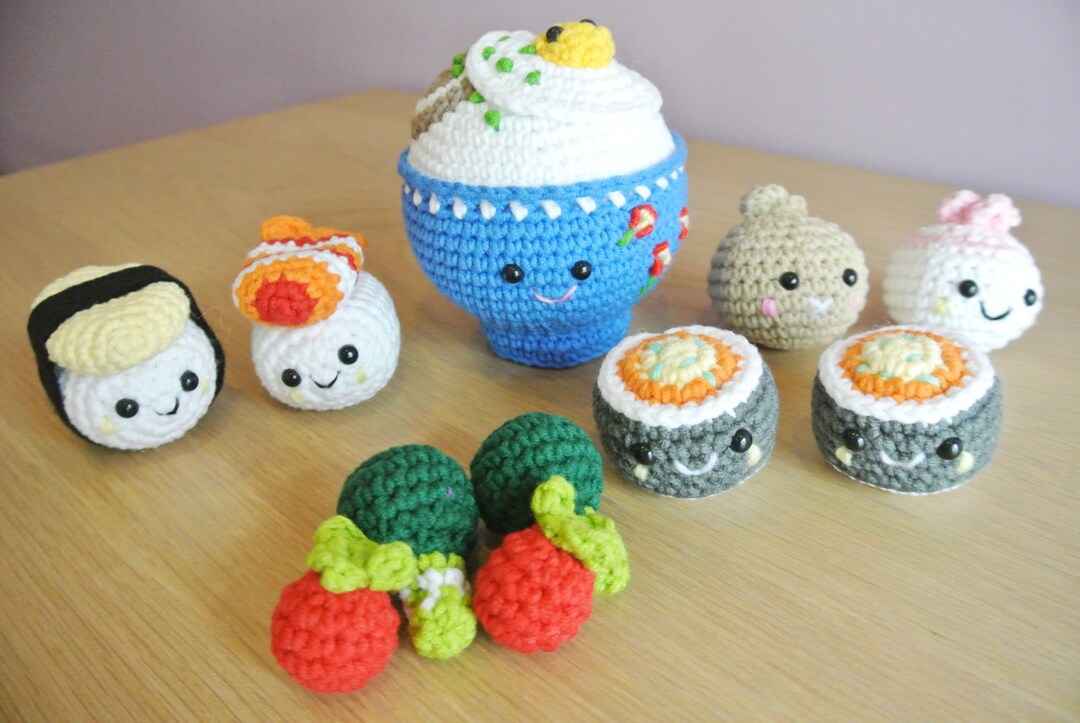 Sushi Crochet Bento Amigurumi - Handmade Crochet Amigurumi Toy Doll ...